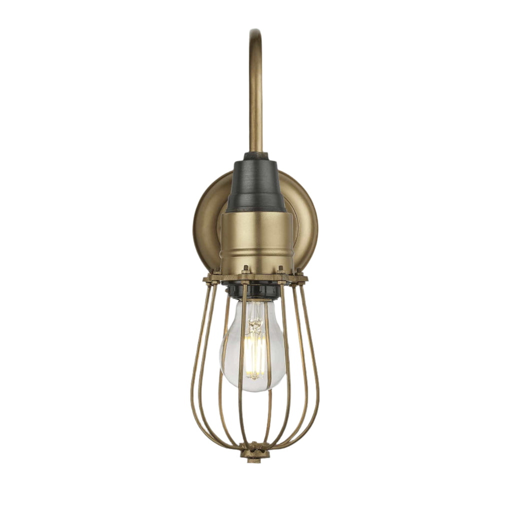 Swan Neck Wire Cage Wall Light 4 Inch Brass Light Industville swan-neck-wire-cage-wall-light-4-inch-brass-light-industville