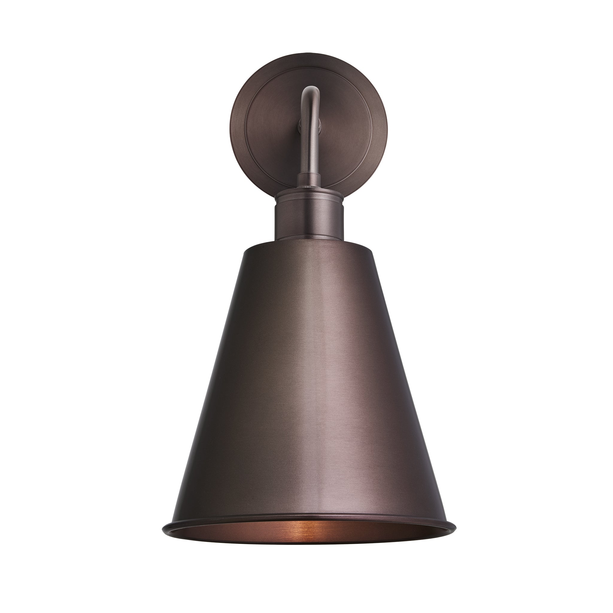 Albany Funnel Wall Light in 8 Inch | Considered Design - Bronze Shade ...