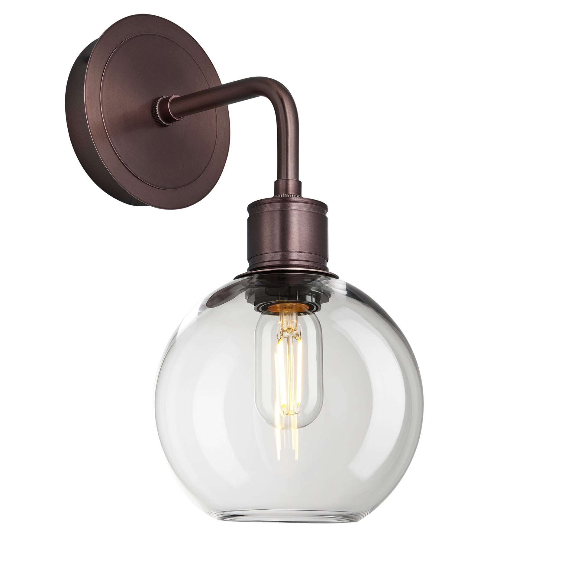 Single Glass Albany Glass Globe Single Wall Light 7 Inch Clear
