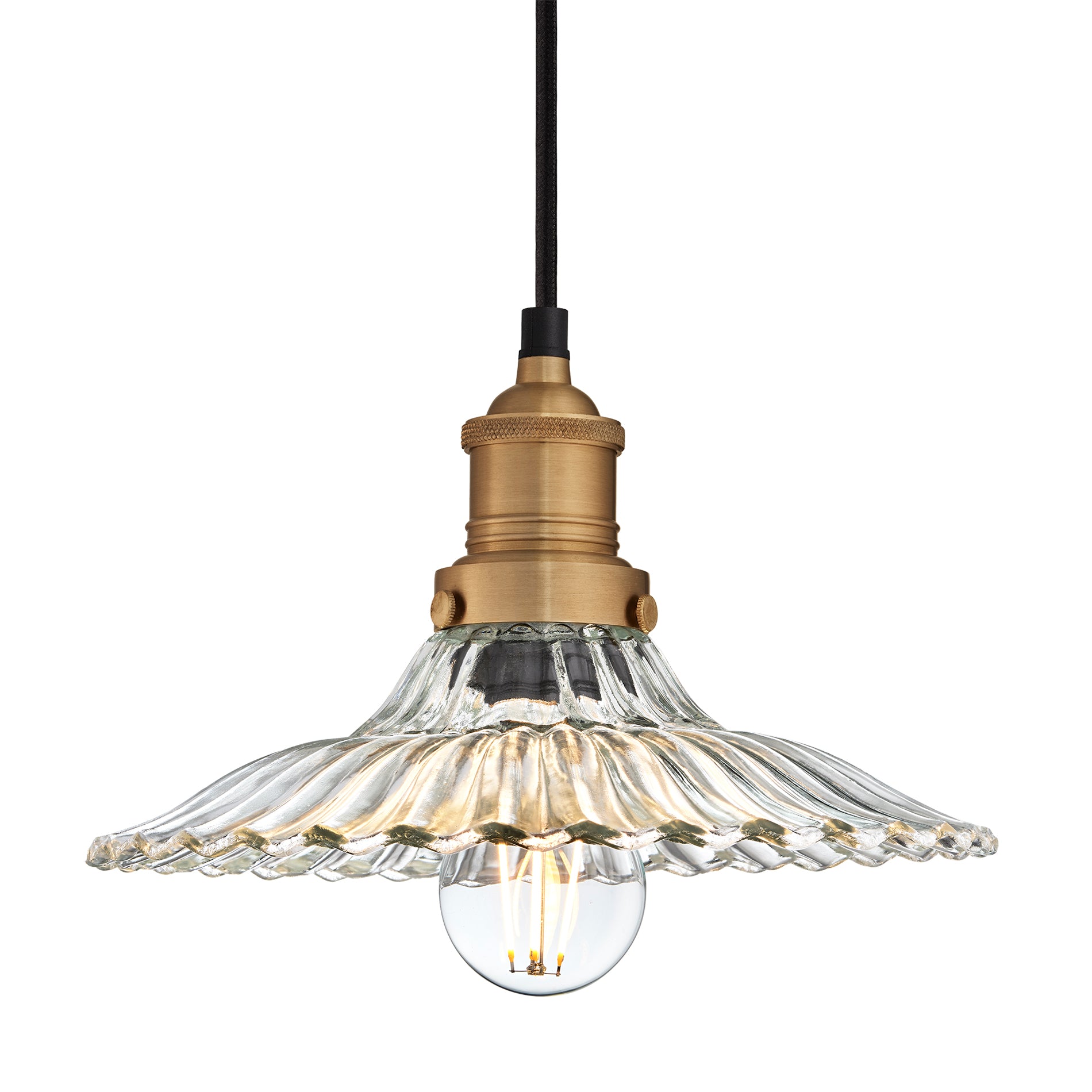 Brooklyn Glass Fluted Slope Pendant Light in 12 Inch | Free Returns