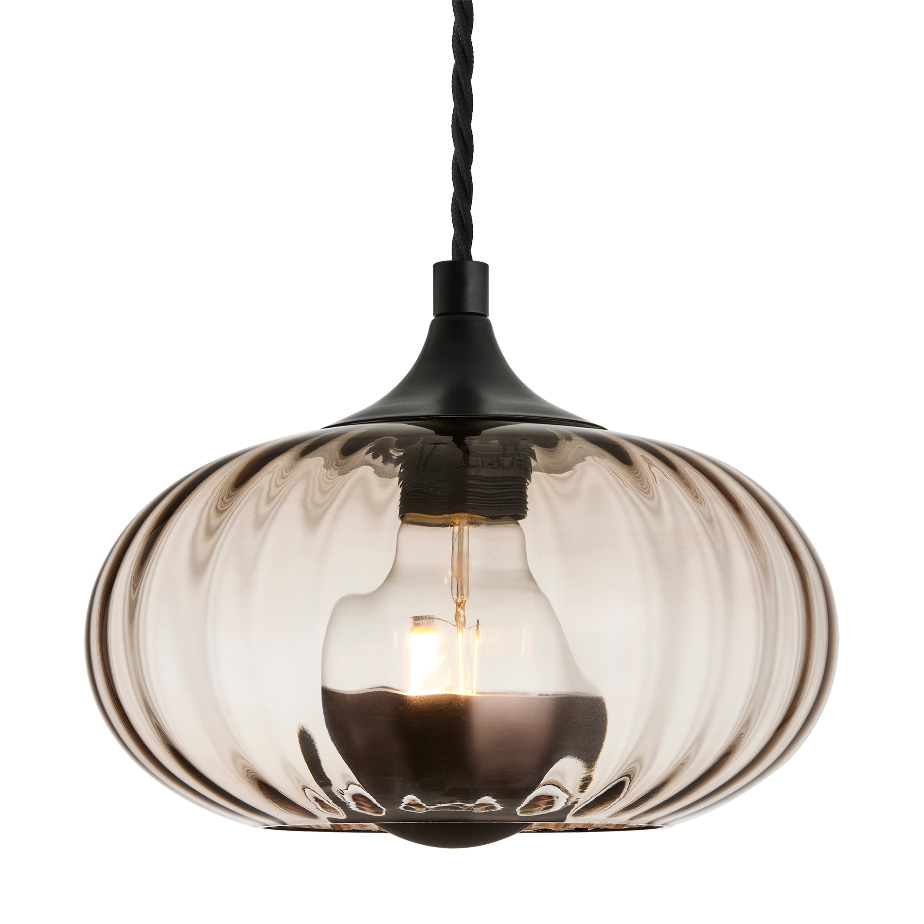 Chelsea Textured Glass Round Pendant Light - 10 Inch | Industville