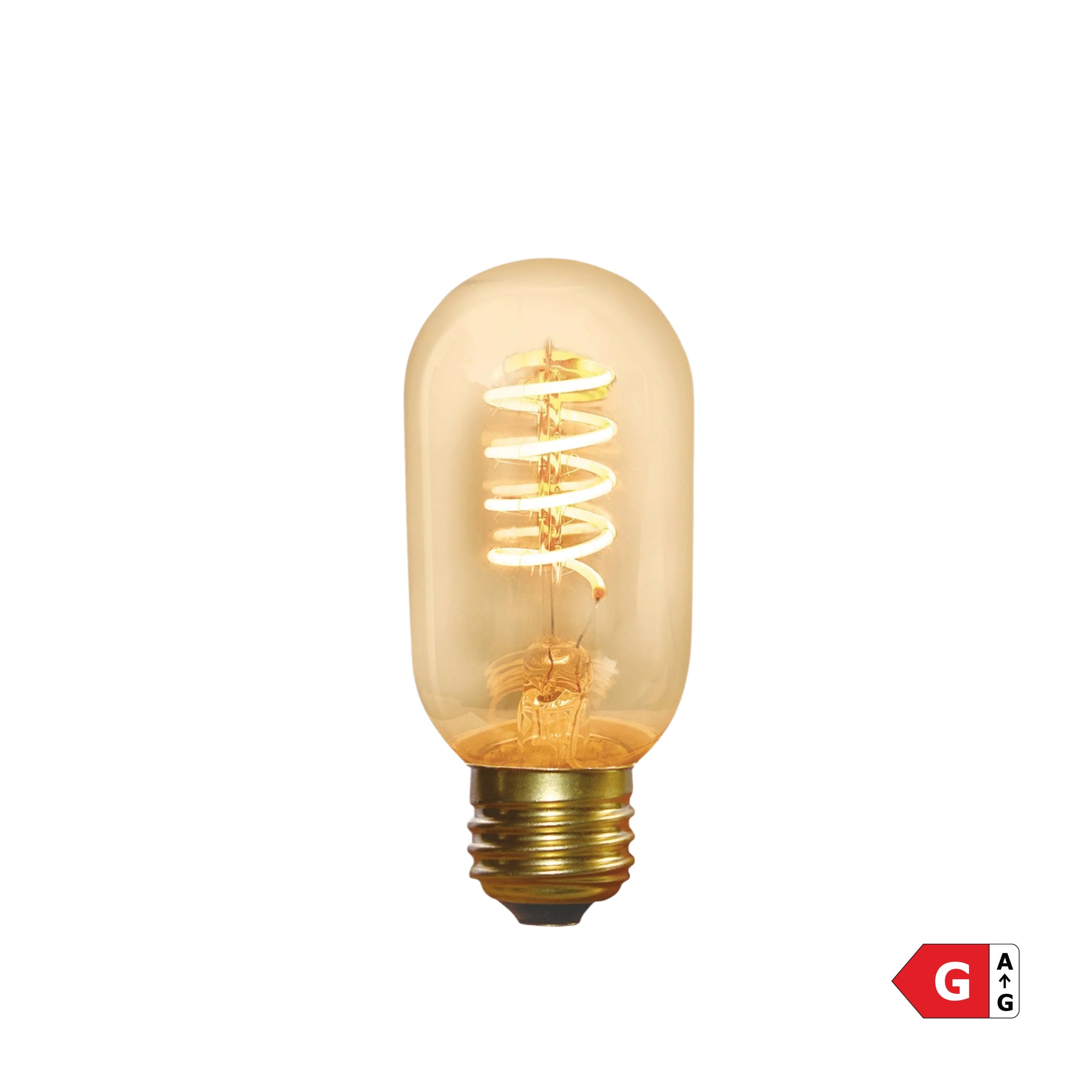 LED Tube Edison Bulb E27 - T45 - Amber / 5Wl With Spiral - Industville