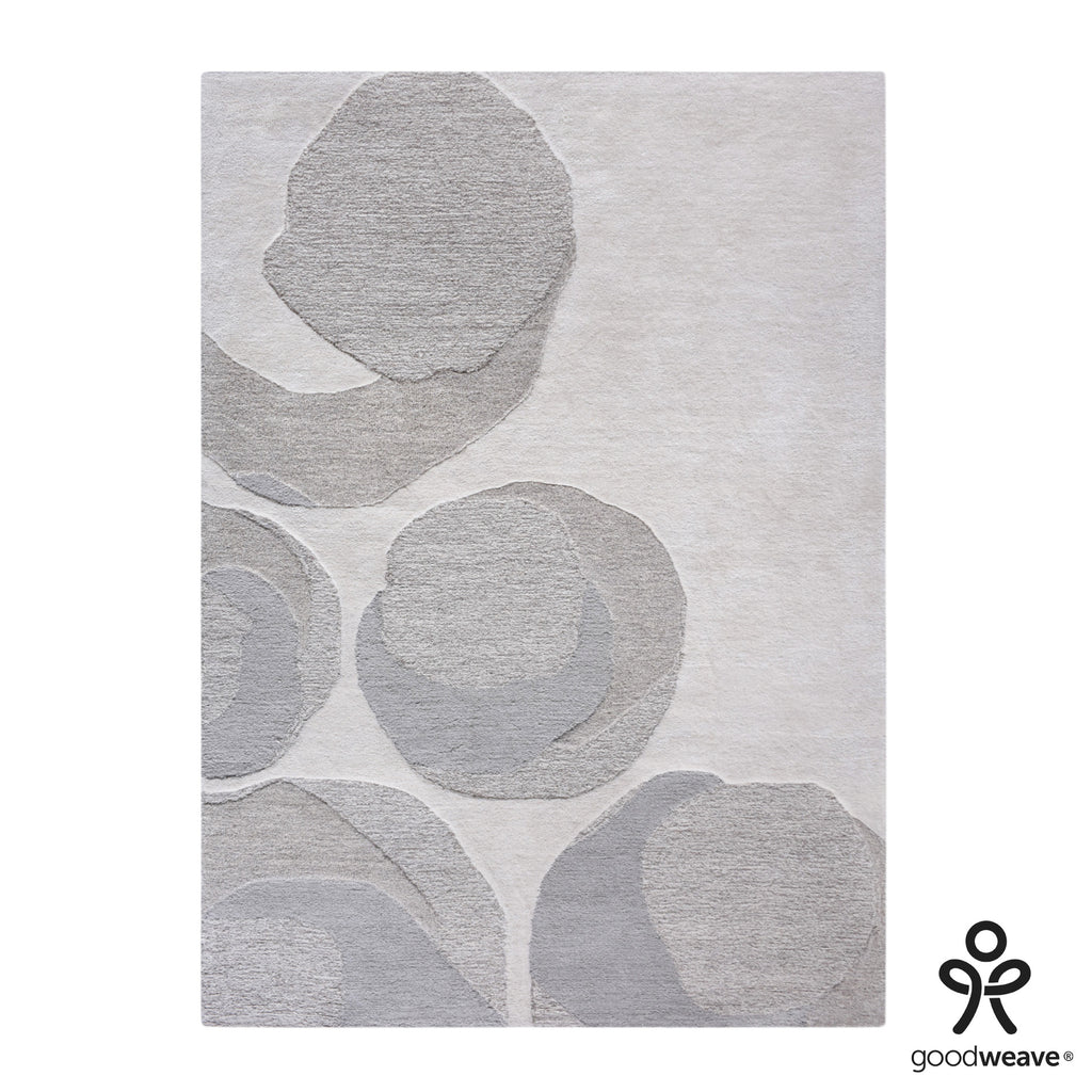 Flint Hand Tufted Wool Rug - Ivory & Grey | Free shipping over £30 ...