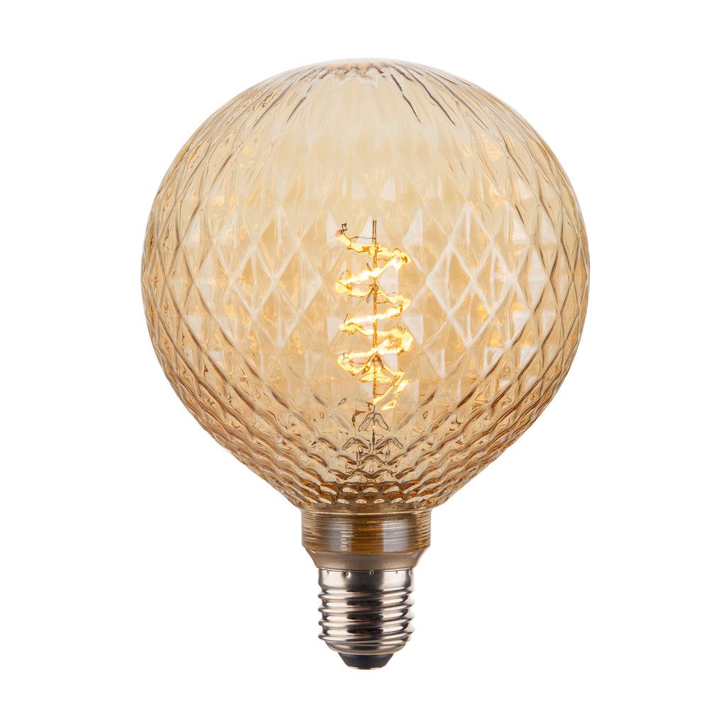 LED Spiral Edison Soft Filament Dimmable Bulb - 4W E27 Globe G125 ...