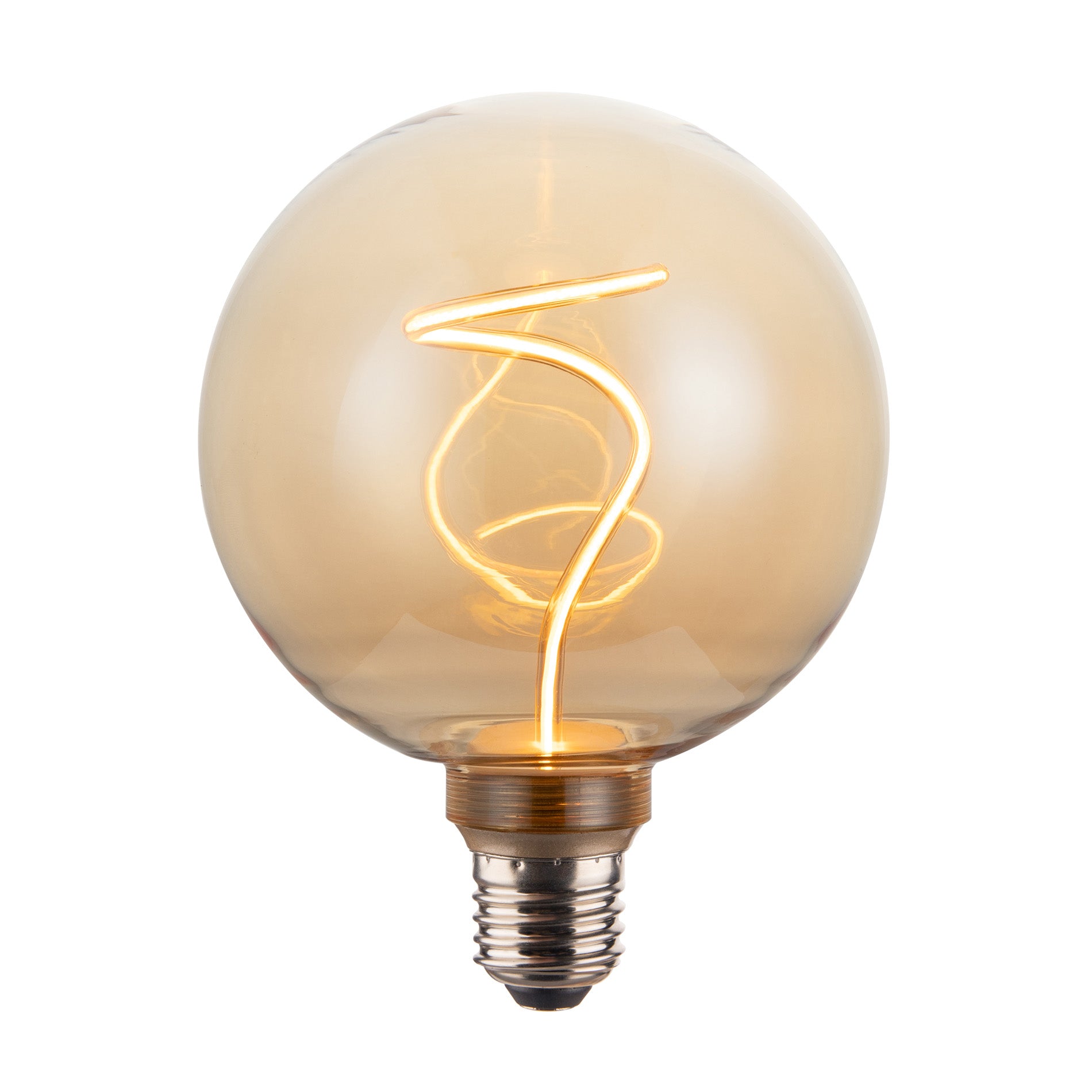 LED Twisted Filament Dimmable Bulb - 5W E27 Globe G125 - Amber | Free ...