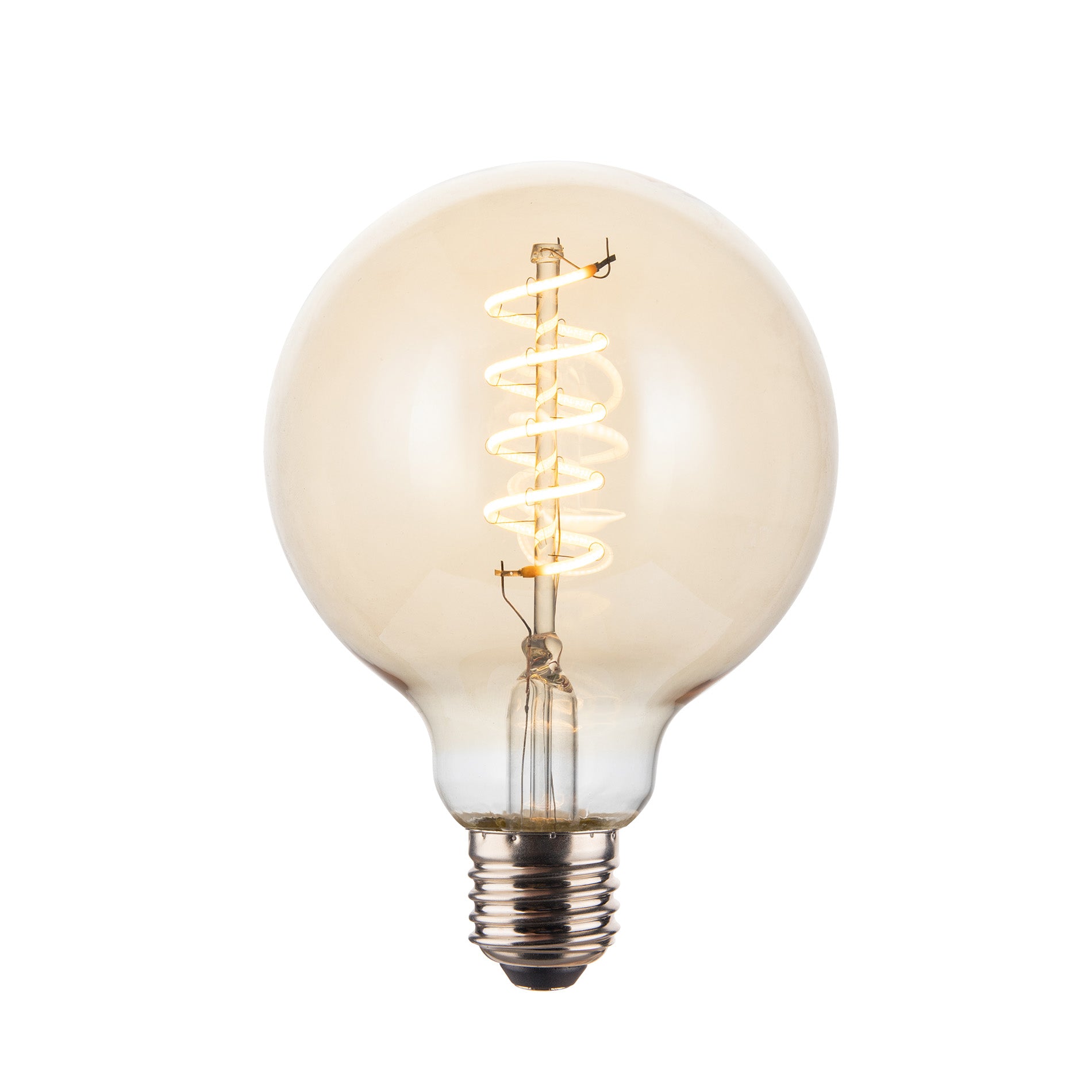 LED Edison Spiral Old Filament Dimmable Bulb - 5W E27 Small Globe G95 ...