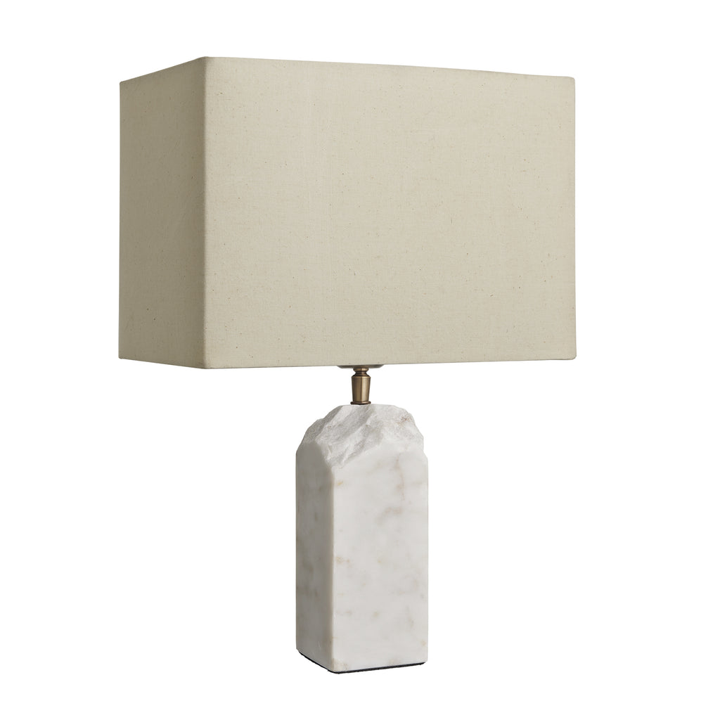 Marble Medium Ridge Table Lamp - White - Free delivery over £30 ...