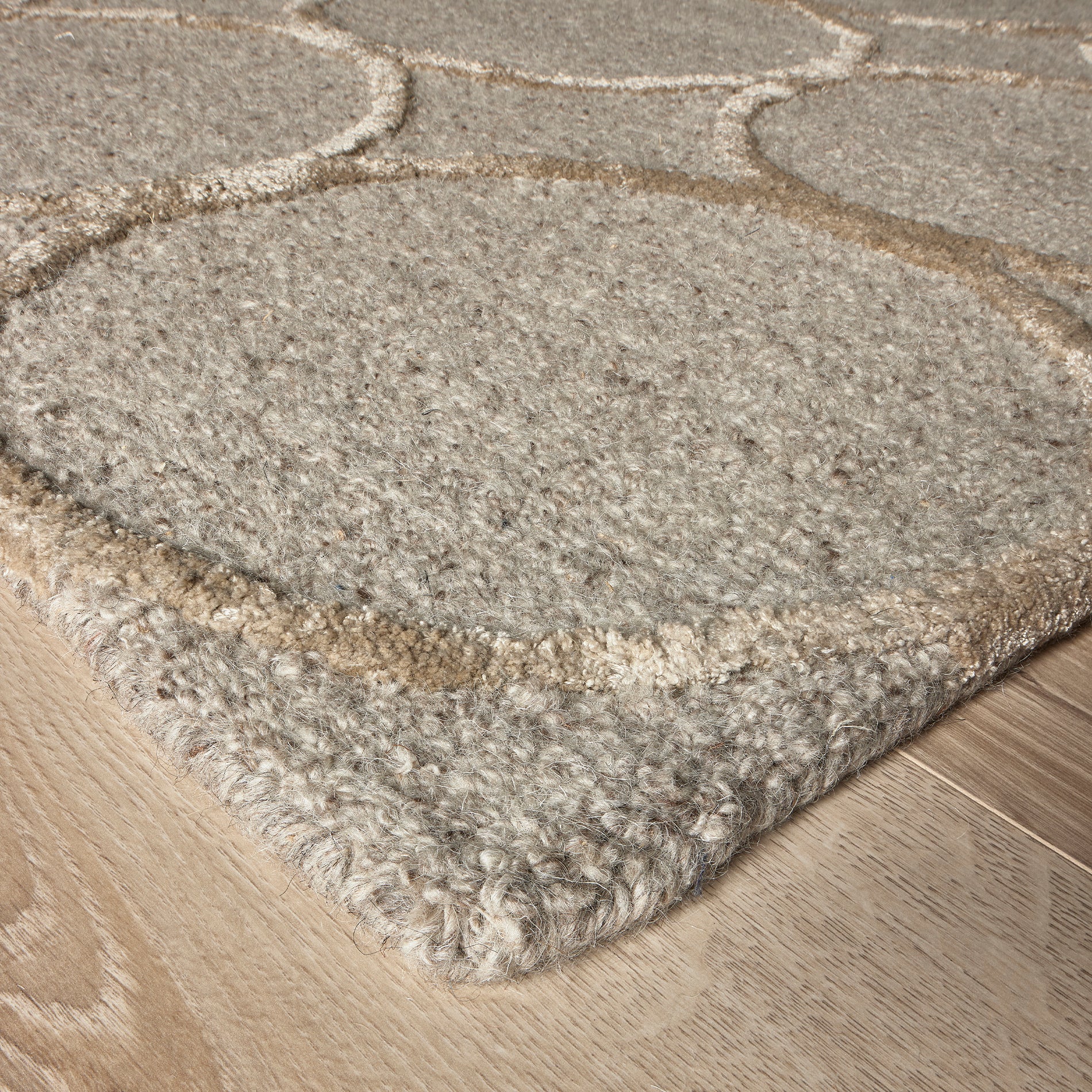 Alva Hand Tufted Wool and Viscose Rug - Light Brown - Industville