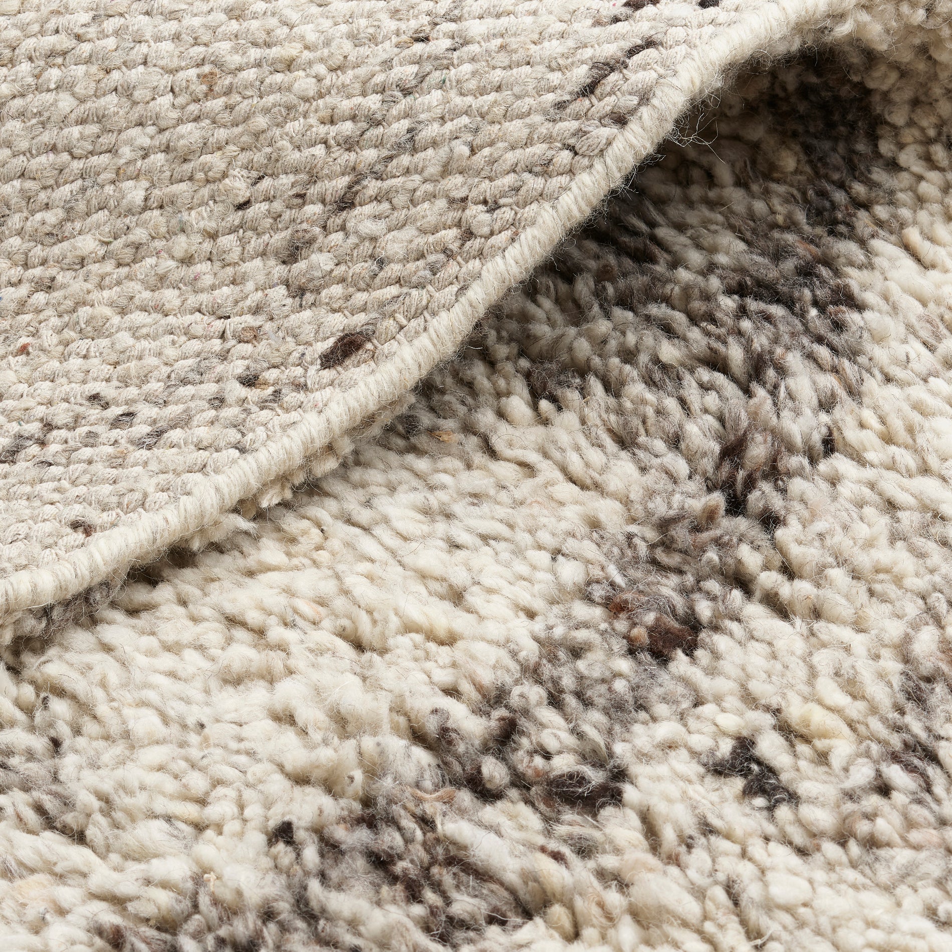 Shaggy Rugs | Brae Hand Knotted Shaggy Wool Rug in Natural & Brown ...