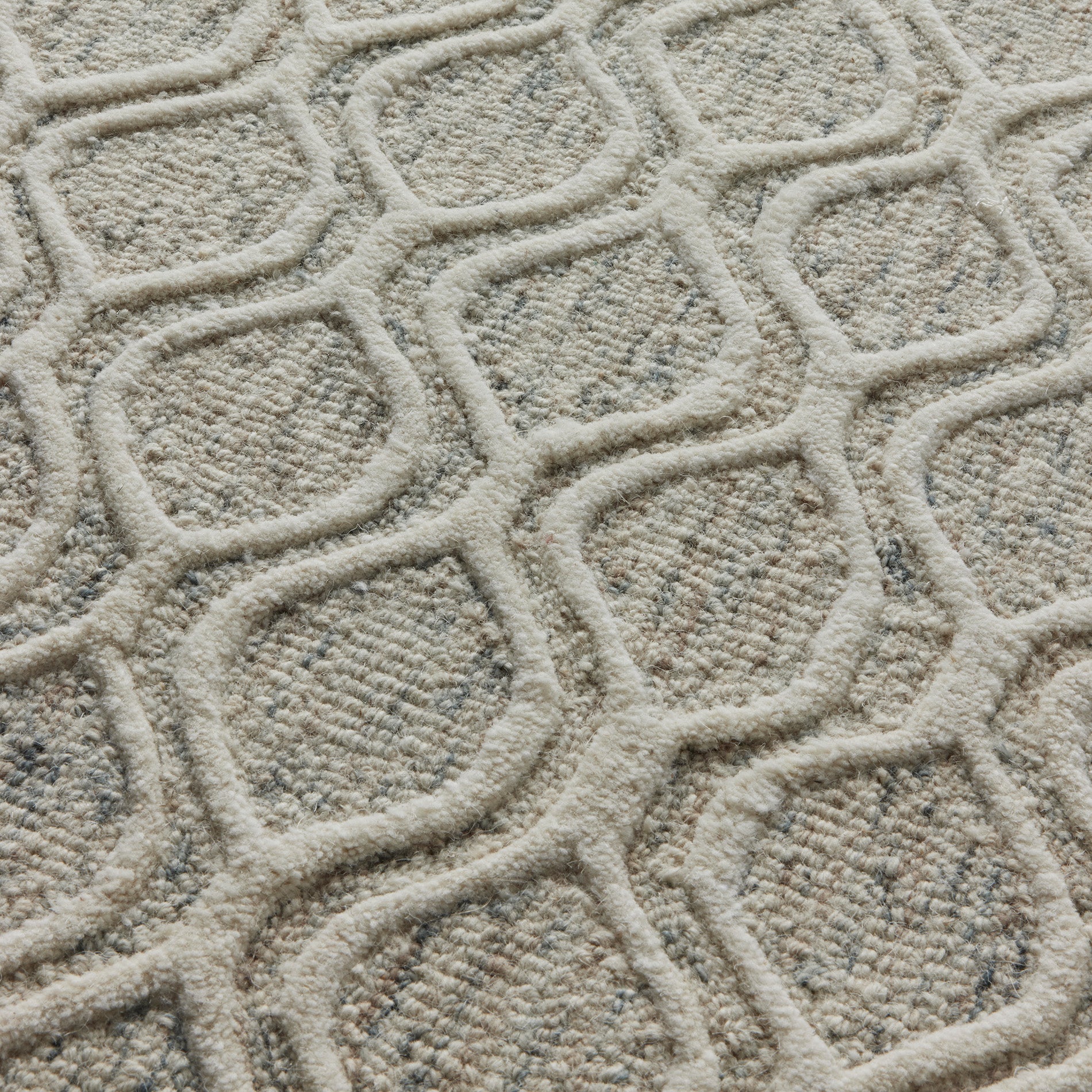Wool Geometric Rugs | Hume Hand Tufted Wool Rug in Grey & Cream - 200 x ...