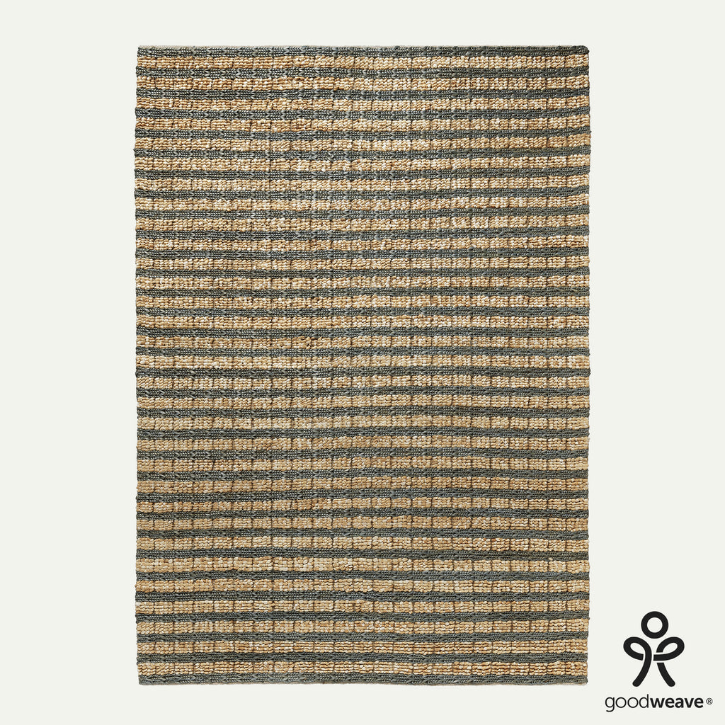 Modern Jute Rugs | Oxnam Hand Woven Jute Rug in Natural & Teal ...