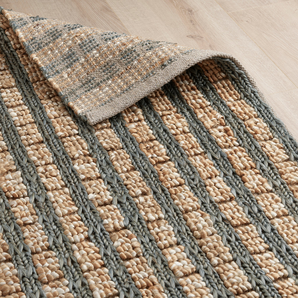 Modern Jute Rugs | Oxnam Hand Woven Jute Rug in Natural & Teal ...