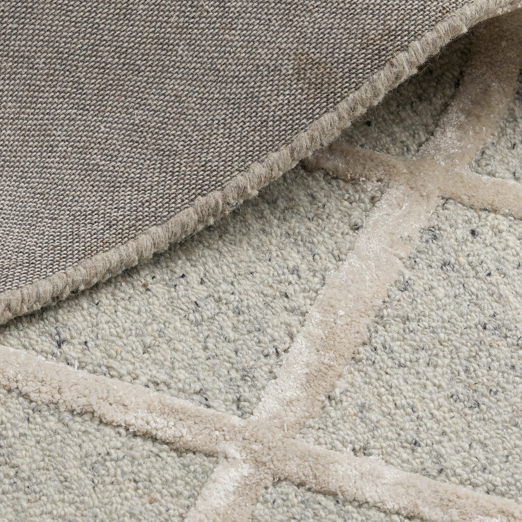 Neutral Hand Tufted Rugs | Ratho Hand Tufted Wool Rug in Grey & Cream ...
