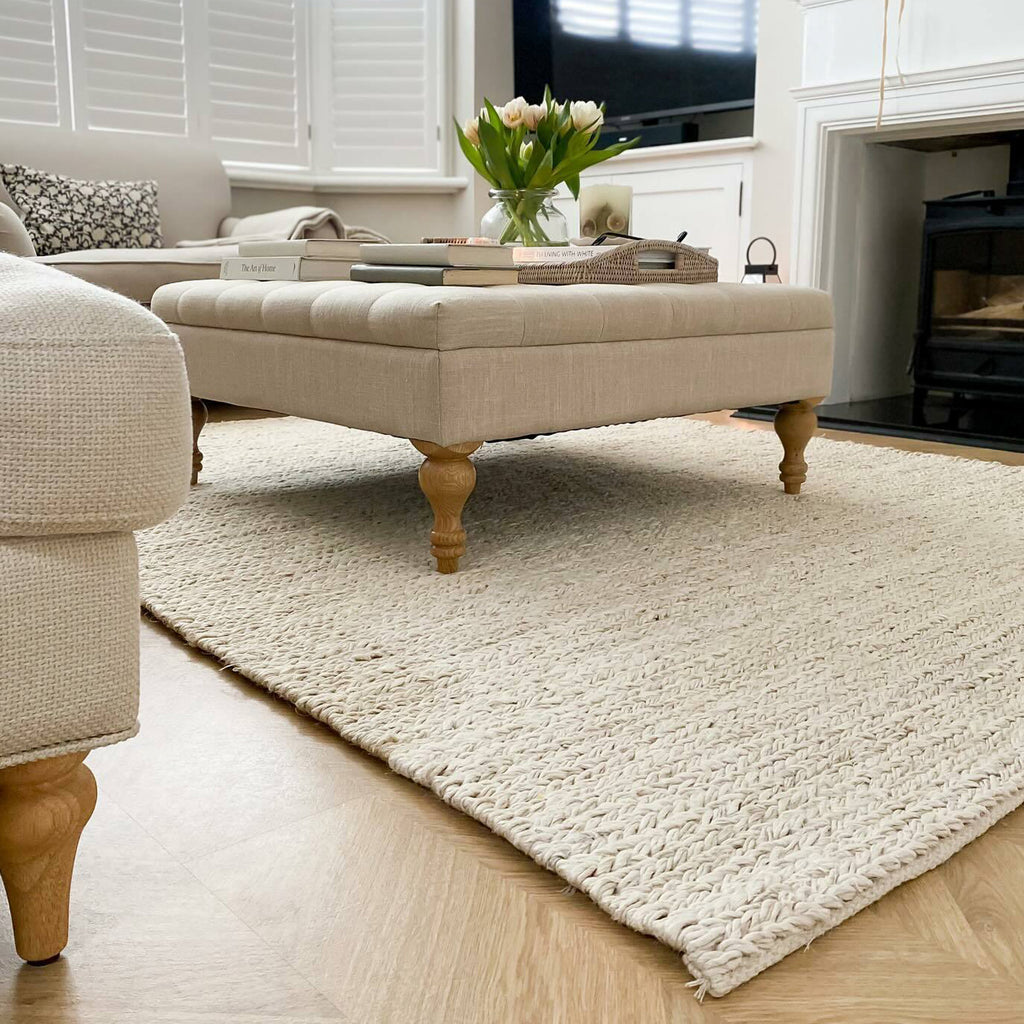 Neutral Jute Rugs | Nash Hand Woven Jute Rug in Cream - Industville