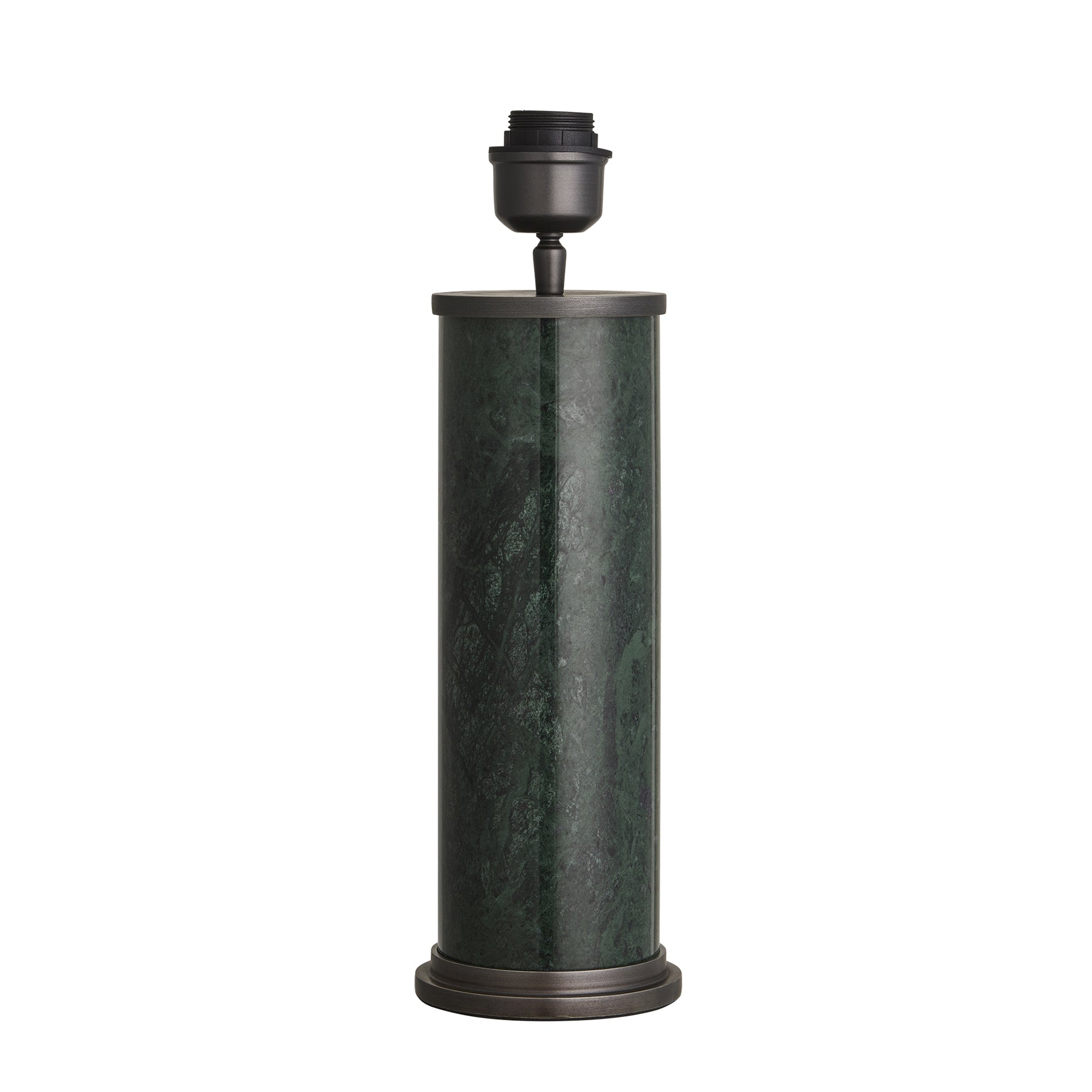 Marble Pillar Cylinder Table Lamp - Green with Pewter - Base Only ...