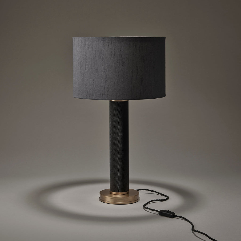 Knurled Pillar Table Lamp - Black