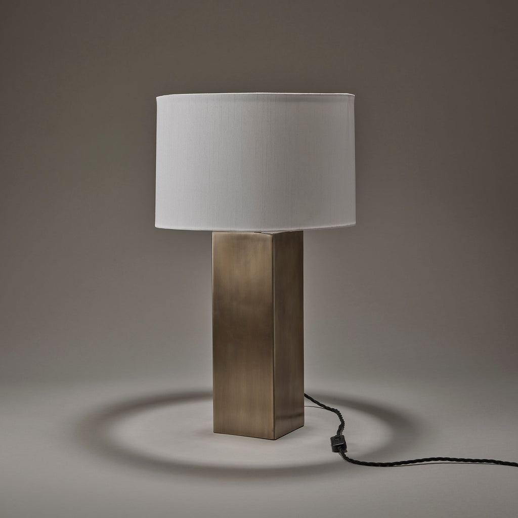 Pillar Square Table Lamp - Brass