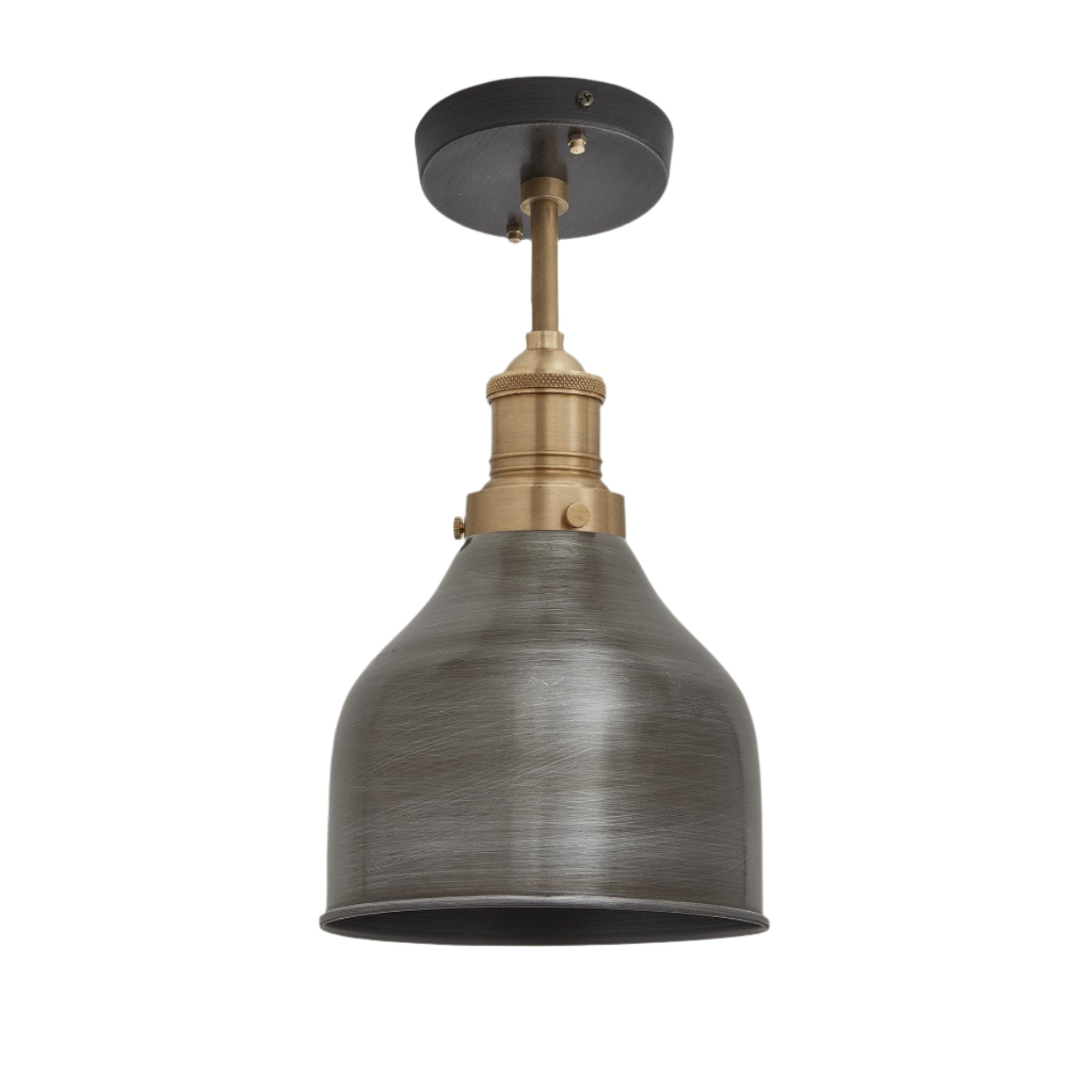 Brooklyn Vintage Ceiling Mount Mini Metal Cone Lamp Shade - Dark Grey ...