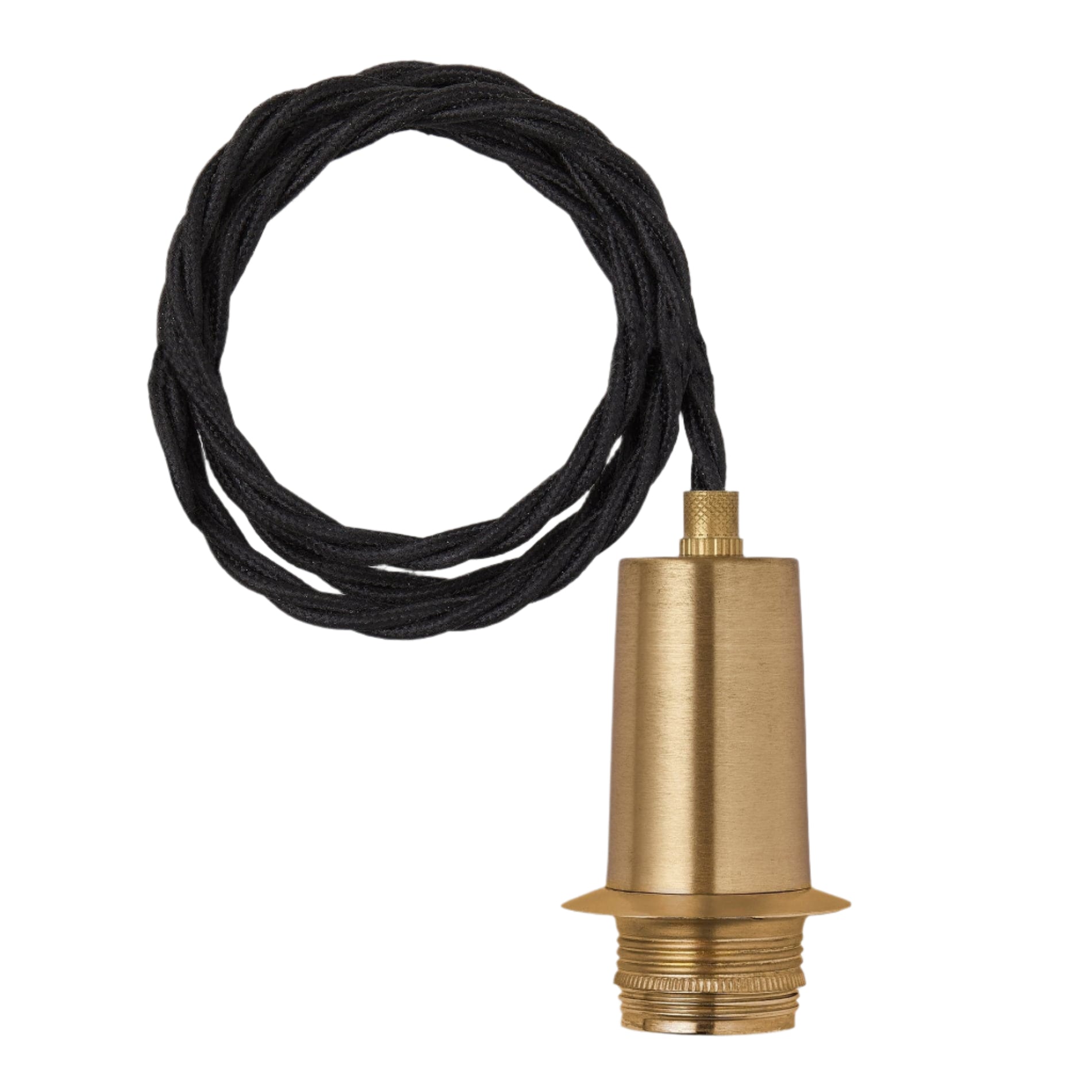 Sleek Edison Cord Set ES E27 Bulb Holder - Brass Ring & Fabric Flex ...