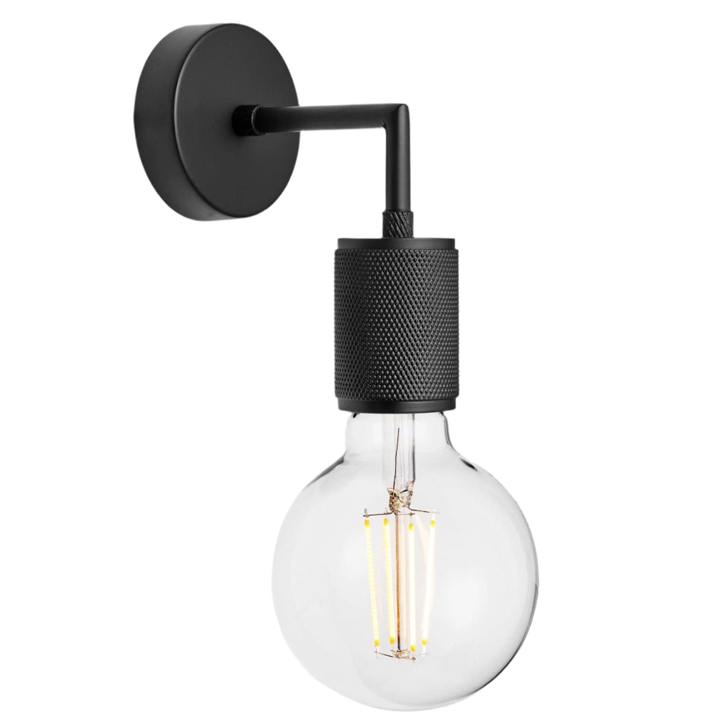 Knurled Edison Bulb Wall Lights - Black - Industville