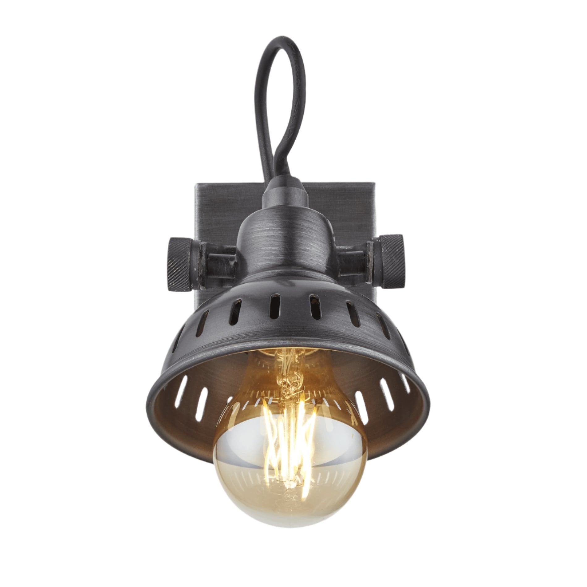 Swivel Wall Spotlight | Single Wall Light | Pewter Vintage Adjustable ...